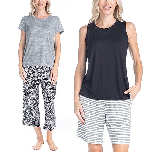 Click here for Muk Luks Womens 4-pc. Pajama Set  Petite Medium  G... prices