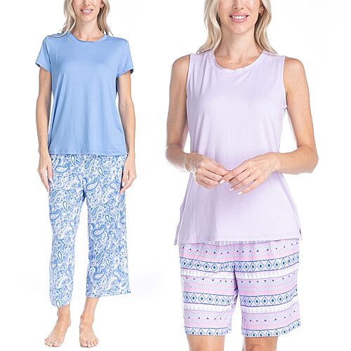 Click here for Muk Luks Womens 4-pc. Pajama Set  Petite Large  Pu... prices