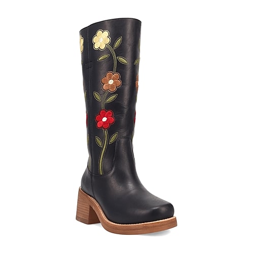 Click here for Dingo Womens Bloom Leather Boot - Black prices