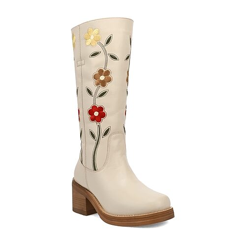Click here for Dingo Womens Bloom Leather Boot - White prices