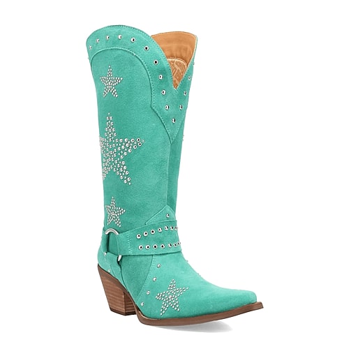 Click here for Dingo Womens Lucky Stars Suede Leather Boot - Gree... prices