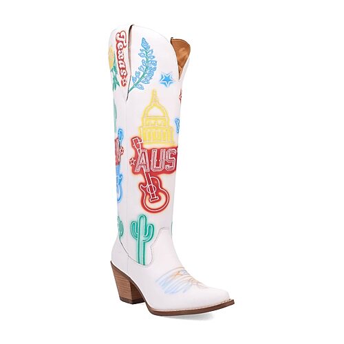 Click here for Dingo Womens Austin Leather Boot - White prices