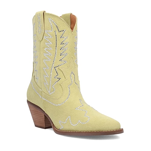 Click here for Dingo Womens Tiny Pony Suede Leather Bootie - Lime prices