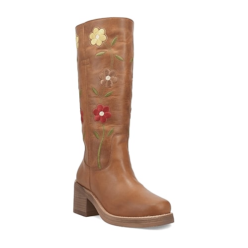 Click here for Dingo Womens Bloom Leather Boot - Tan prices