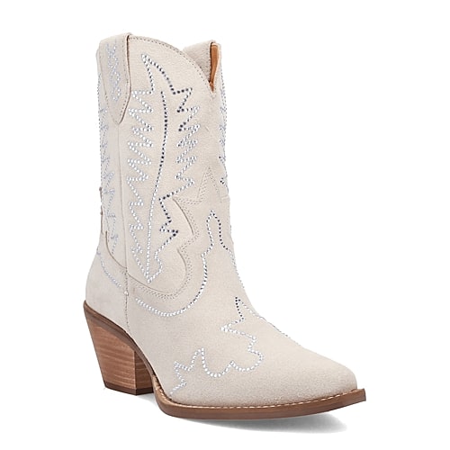 Click here for Dingo Womens Tiny Pony Suede Leather Bootie - Whit... prices