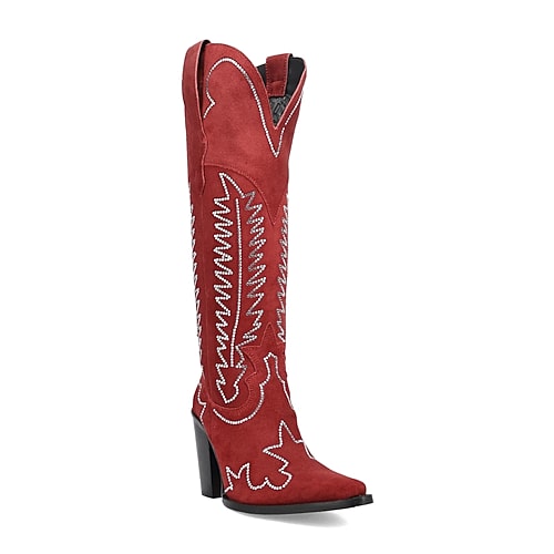 Click here for Dingo Womens Double Take Suede Leather Boot - Red prices