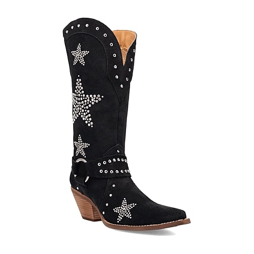 Click here for Dingo Womens Lucky Stars Suede Leather Boot - Blac... prices