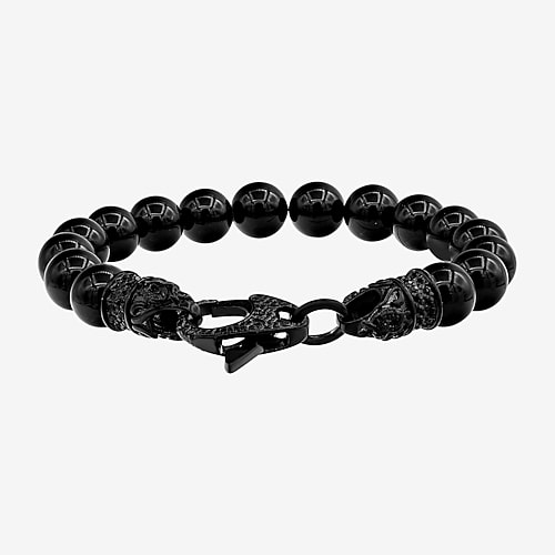 Click here for Mens Cubic Zirconia Stainless Steel Beaded Bracele... prices