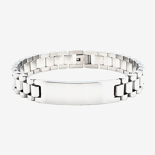 Click here for Mens Stainless Steel 8 1/2 Inch Solid Id Bracelet... prices