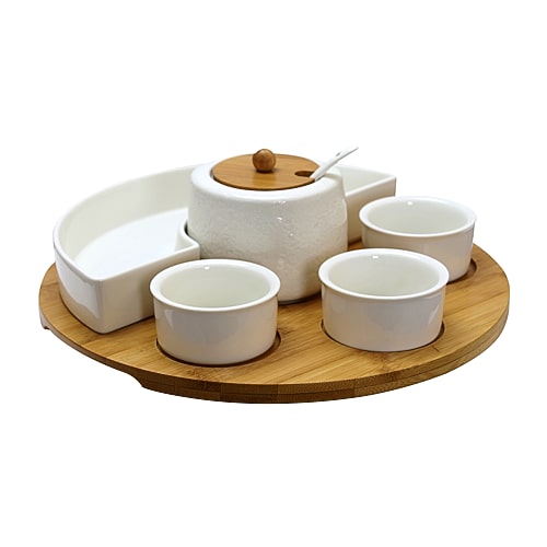 Click here for Elama 8-pc. Stoneware Serving Set  One Size  White prices