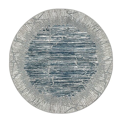 Closeout! Km Home Davide 1229 53 x 53 Round Area Rug - Blue