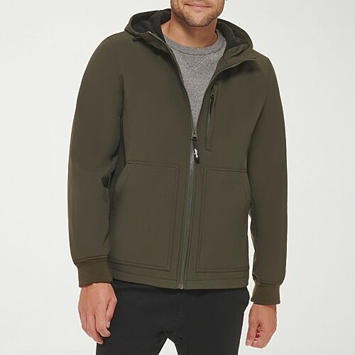 Click here for Levis Mens Hooded Water Resistant Midweight Softsh... prices