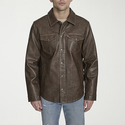 Click here for Levis Mens Midweight Shirt Jacket  Medium  Brown prices