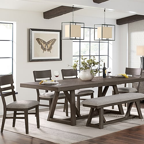 Click here for Delaney 6 Pc Dining with 4 Panel Back Chairs and B... prices