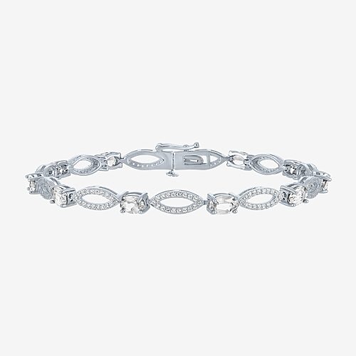 Click here for Gemstone Sterling Silver Oval Tennis Bracelet  One... prices