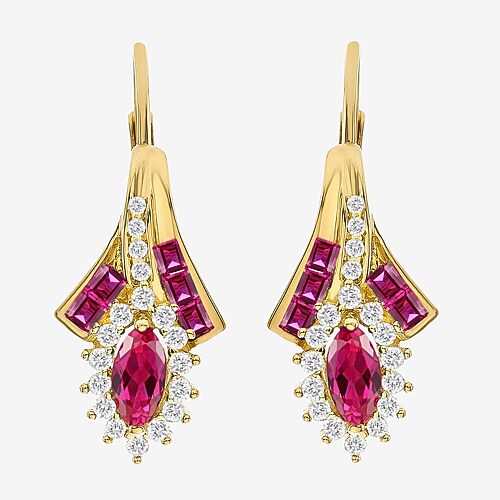 Click here for Lab Created Gemstone 14K Gold Over Silver Marquise... prices