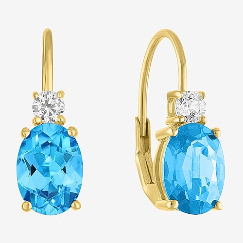 Click here for Gemstone 10K Gold Oval Drop Earrings  One Size  Bl... prices