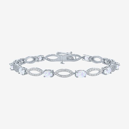 Click here for Gemstone Sterling Silver Oval Tennis Bracelet  One... prices