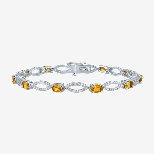 Click here for Gemstone Sterling Silver Oval Tennis Bracelet  One... prices