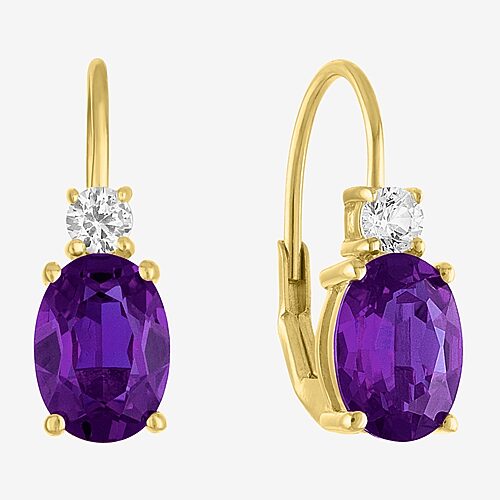 Click here for Gemstone 10K Gold Oval Drop Earrings  One Size  Am... prices