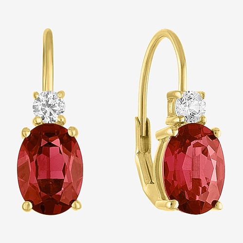 Click here for Gemstone 10K Gold Oval Drop Earrings  One Size  Ga... prices