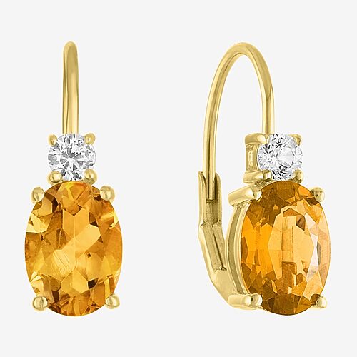 Click here for Gemstone 10K Gold Oval Drop Earrings  One Size  Ci... prices