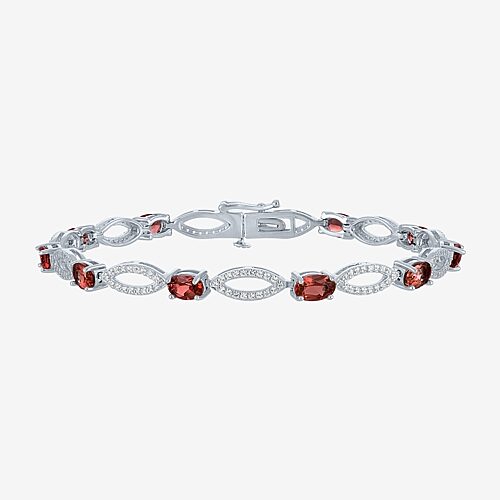 Click here for Gemstone Sterling Silver Oval Tennis Bracelet  One... prices