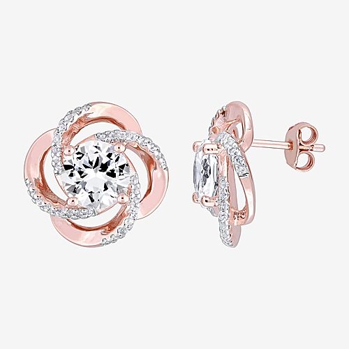 Click here for Genuine White Topaz 18K Rose Gold Over Silver 17.4... prices