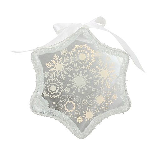 Click here for 9 White Pre-Lit LED Sparkle Snowflake Scene Christ... prices