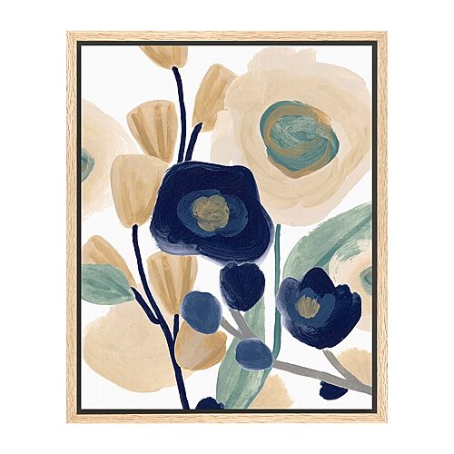 Click here for Lumaprints Blue Poppy Cascade Framed Canvas Art  O... prices
