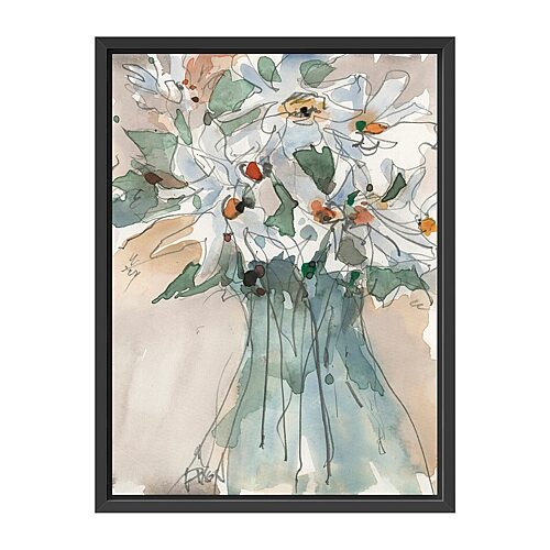 Lumaprints Daisy Point Of View Framed Canvas Art  One Size  White