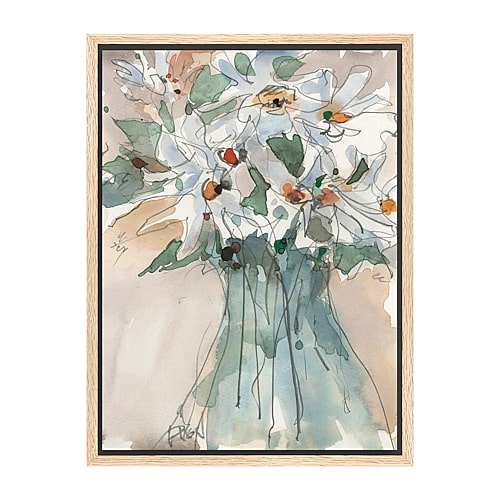 Lumaprints Daisy Point Of View Framed Canvas Art  One Size  White