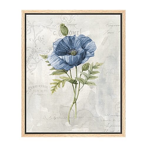 Click here for Lumaprints Blue Linen Peony Framed Canvas Art  One... prices