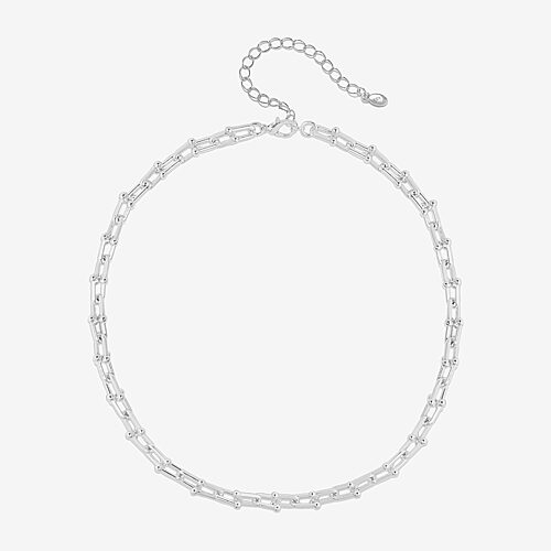 Bijoux Bar Delicates Silver Tone Womens 16 Inch Link Chain Necklace  One Size  Silver