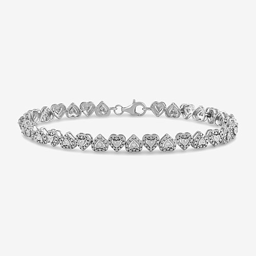 Click here for Womens 1/10 CT. T.W. Lab Grown White Diamond Sterl... prices