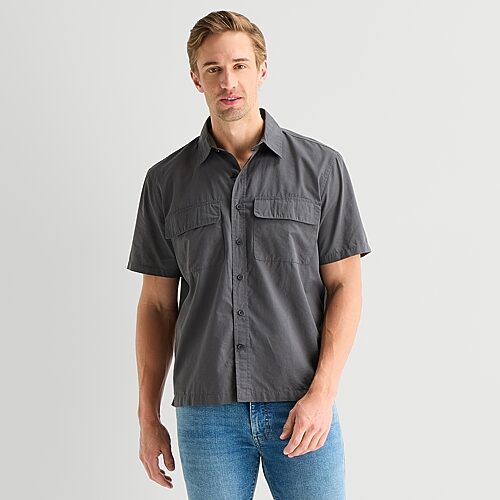 Click here for mutual weave Mens Short Sleeve Regular Fit Button-... prices