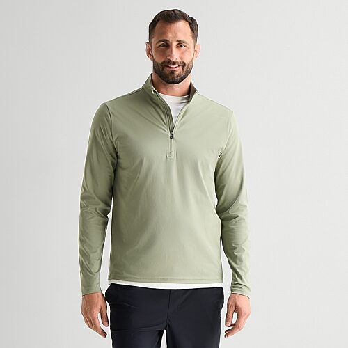 Click here for Xersion Mens Mock Neck Long Sleeve Quarter-Zip Pul... prices