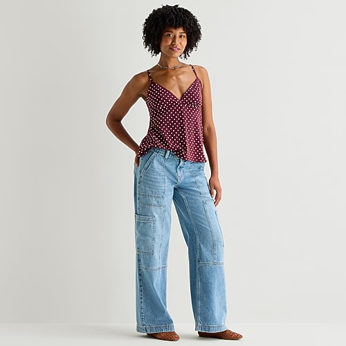 Click here for Arizona Womens Juniors Low Rise Baggy Fit Jean  0... prices