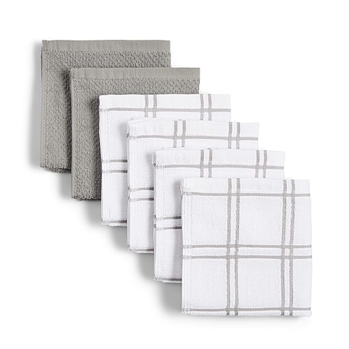 Click here for Cooks Plaid 6-pc. Dish Cloth Set  One Size  Gray prices