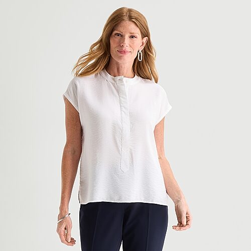 Click here for Liz Claiborne Womens Round Neck Short Sleeve Blous... prices