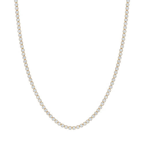 Click here for (F / Si2) Womens White Diamond 10K Gold 18 Inch Te... prices
