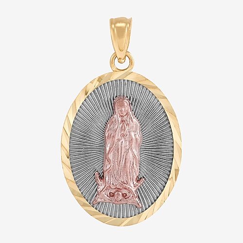 Click here for Virgin Mary Womens 10K Gold Oval Pendant  One Size... prices