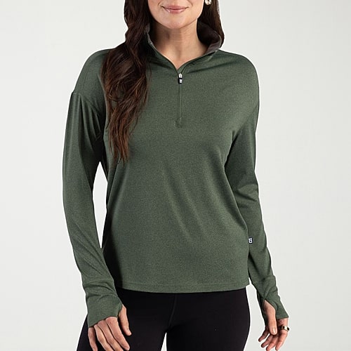 Click here for CUTTER & BUCK Womens Mock Neck Long Sleeve Quarter... prices