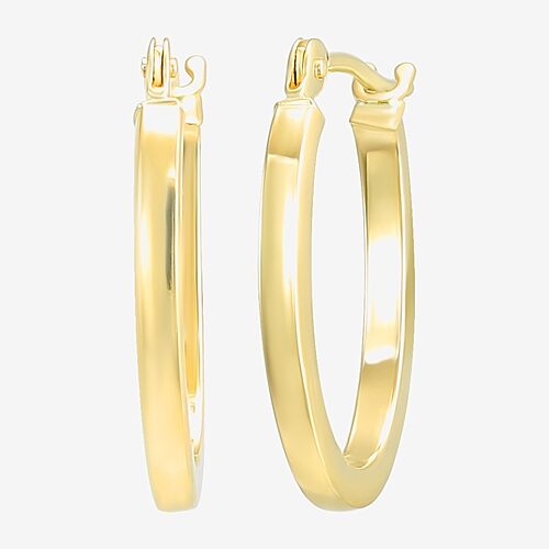 Click here for Womens 14K Gold 15.8mm Oval Hoop Earrings  One Siz... prices