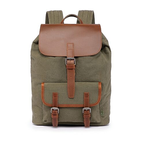 Click here for Tsd Brand Bigleaf Canvas Backpack - Olive prices