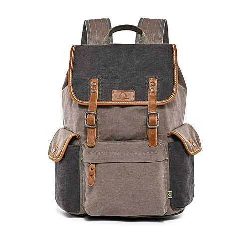 Click here for Tsd Brand Mountain Wood Canvas Backpack - Gray prices