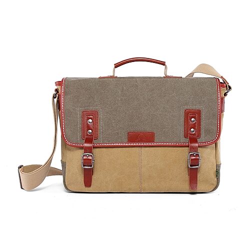 Click here for Tsd Brand Mountain Wood Canvas Messenger Bag - Oli... prices