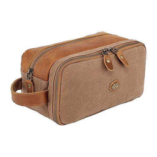 Click here for Tsd Brand Turtle Ridge Zip Top Toiletry Bag - Khak... prices