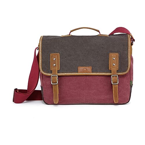 Click here for Tsd Brand Mountain Wood Canvas Messenger Bag - Bur... prices