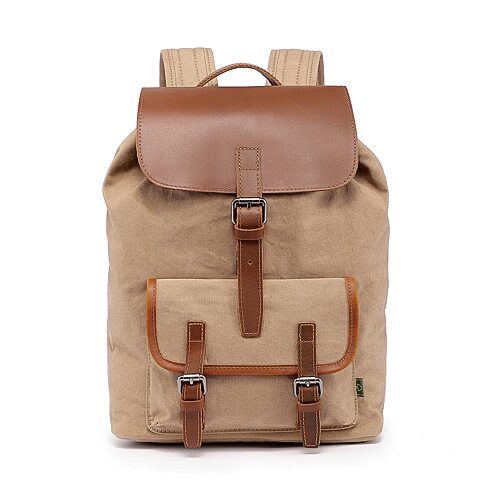 Click here for Tsd Brand Bigleaf Canvas Backpack - Khaki prices